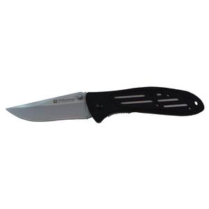 Whitby Lock Knife G10 Black Handle (3.25) - Black | Uttings.co.uk